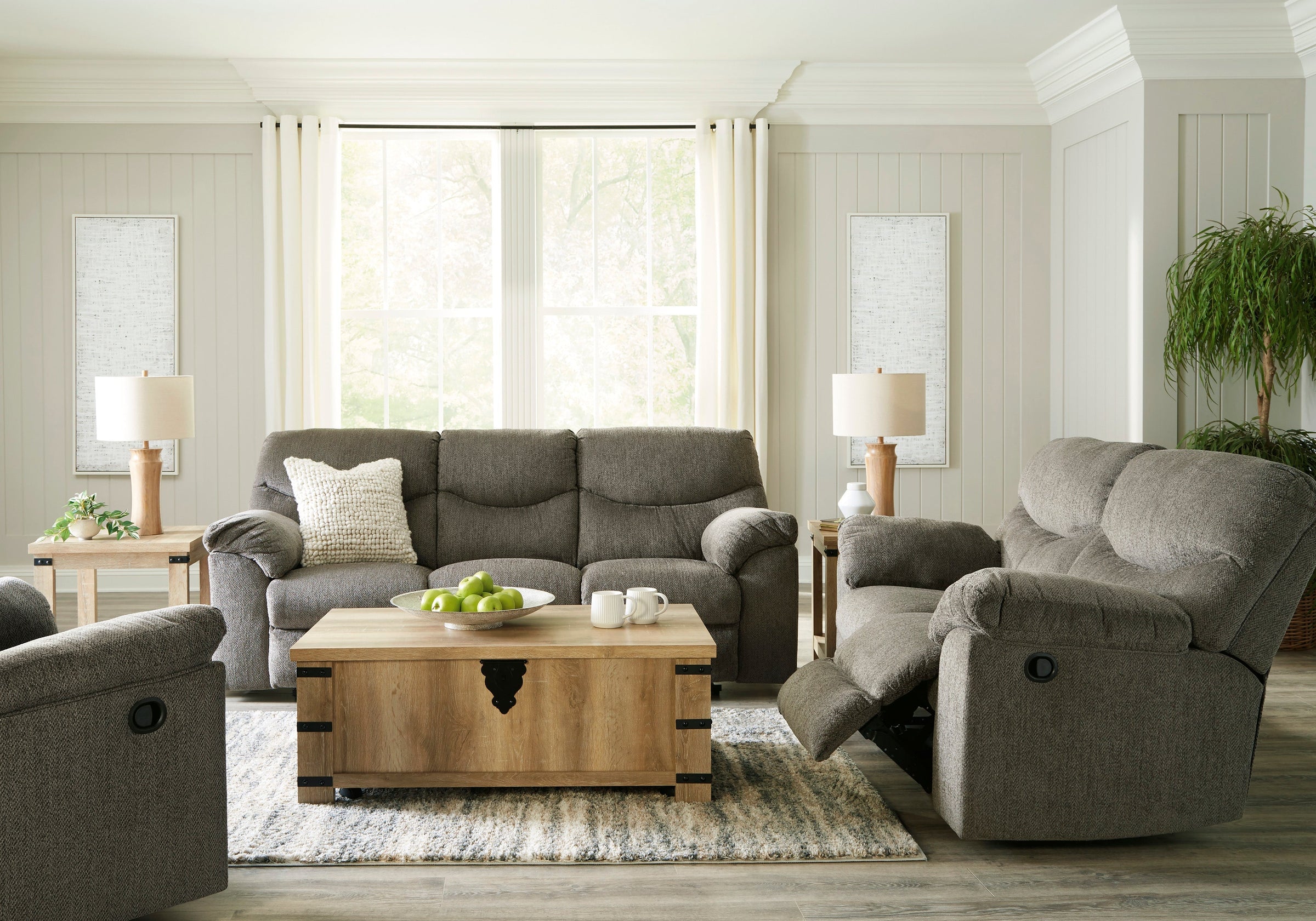 Alphons Putty Reclining Living Room Set - Gate Furniture