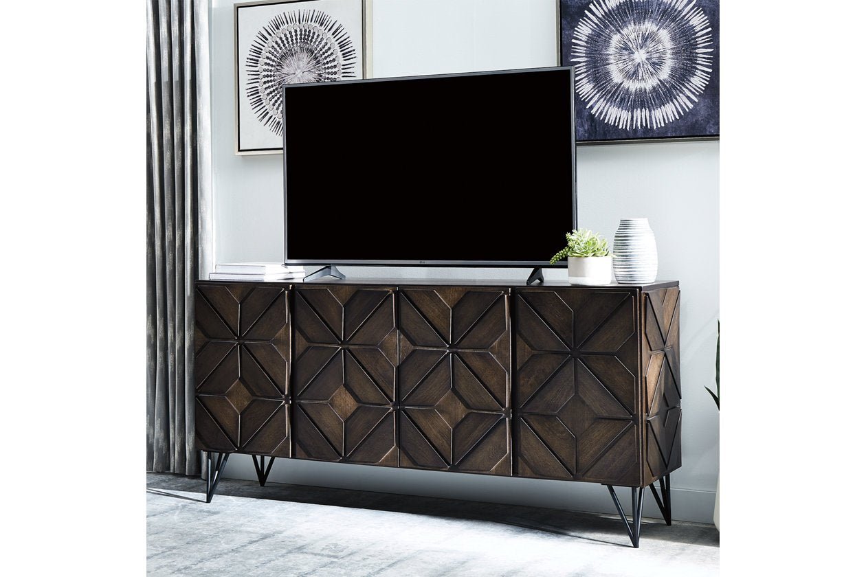Chasinfield Dark Brown 72" TV Stand - Gate Furniture