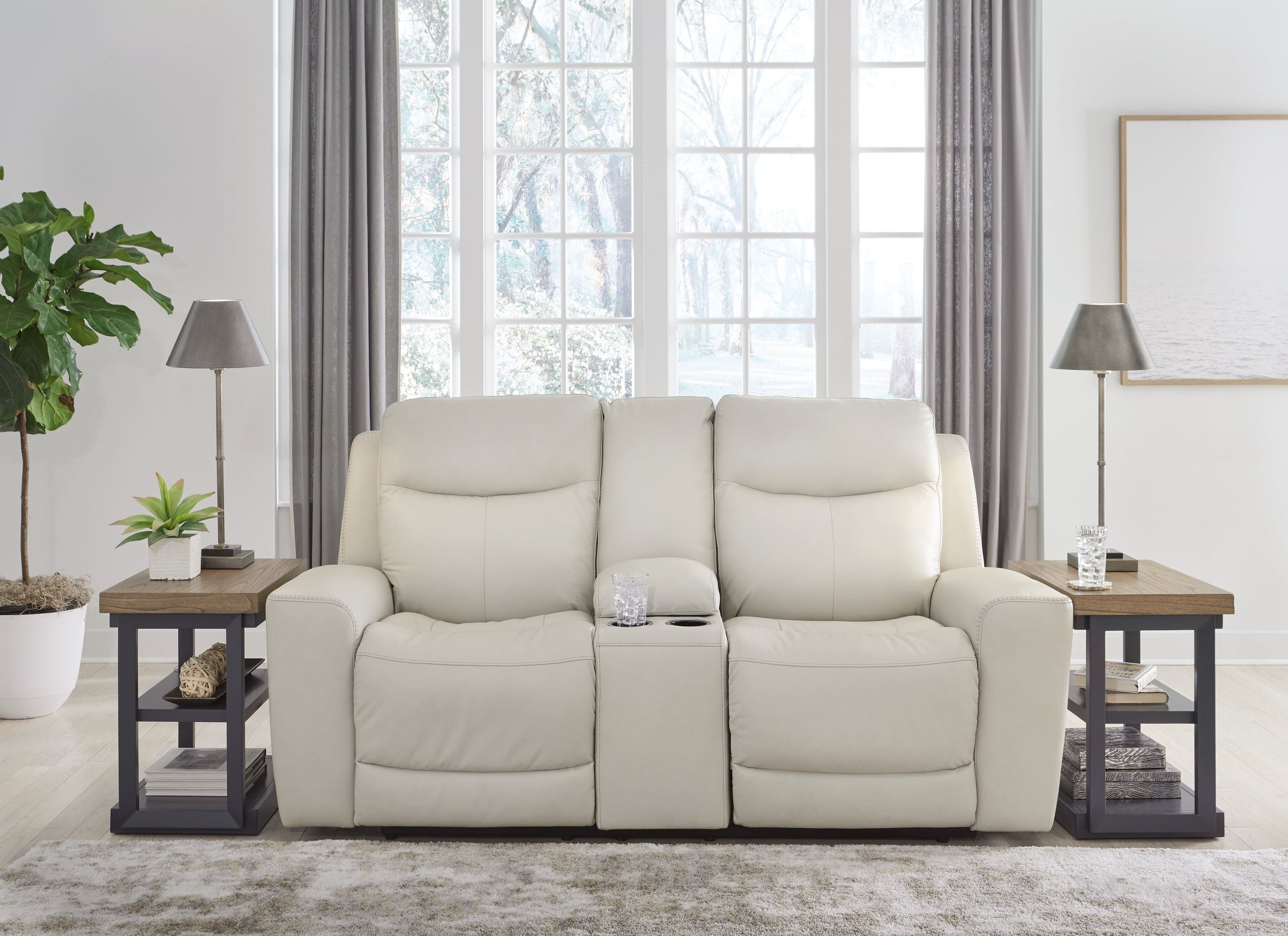 Mindanao Power Reclining Loveseat with Console - Gate Furniture