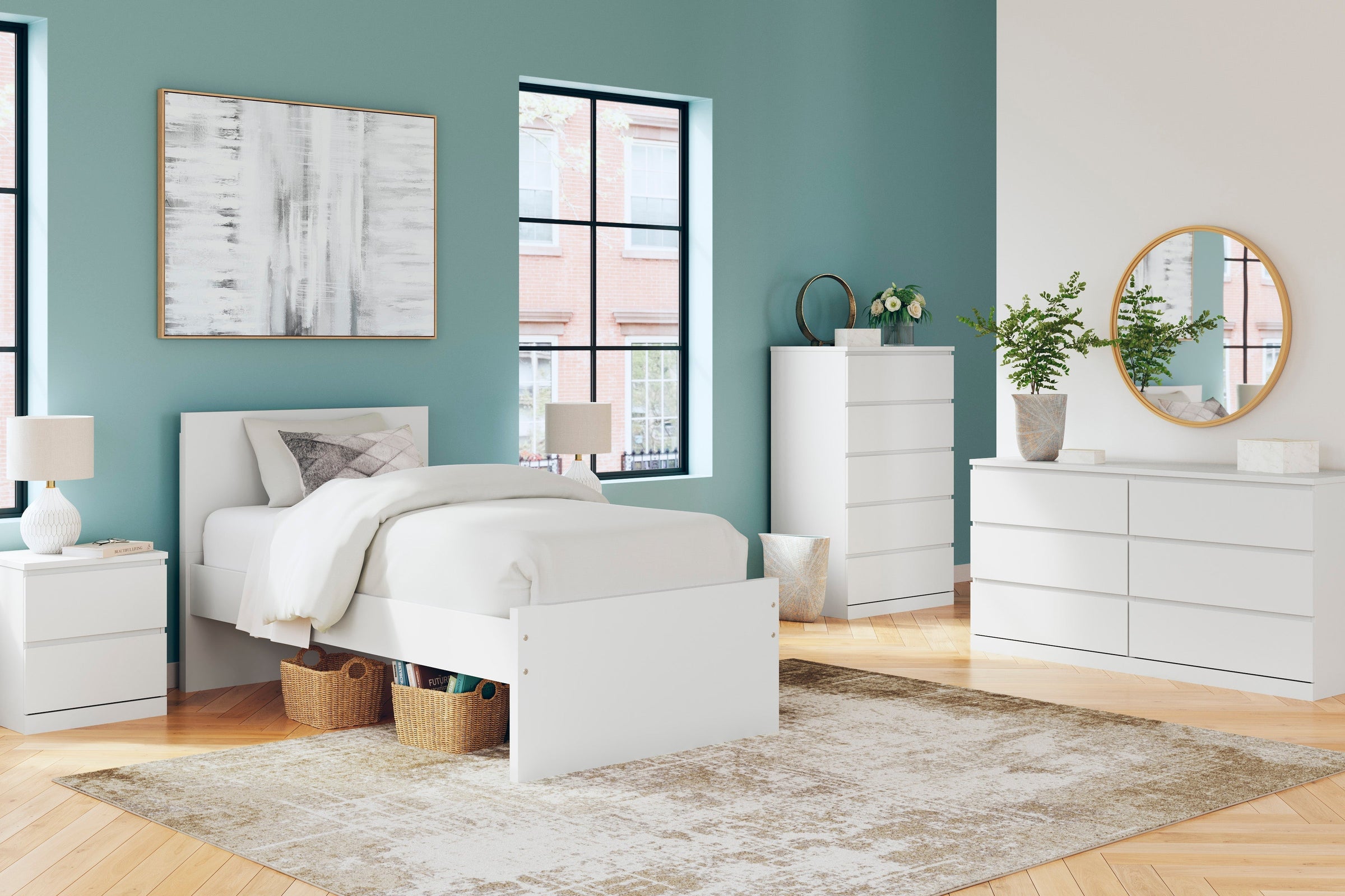 Onita White Youth Panel Platform Bedroom Set - Gate Furniture