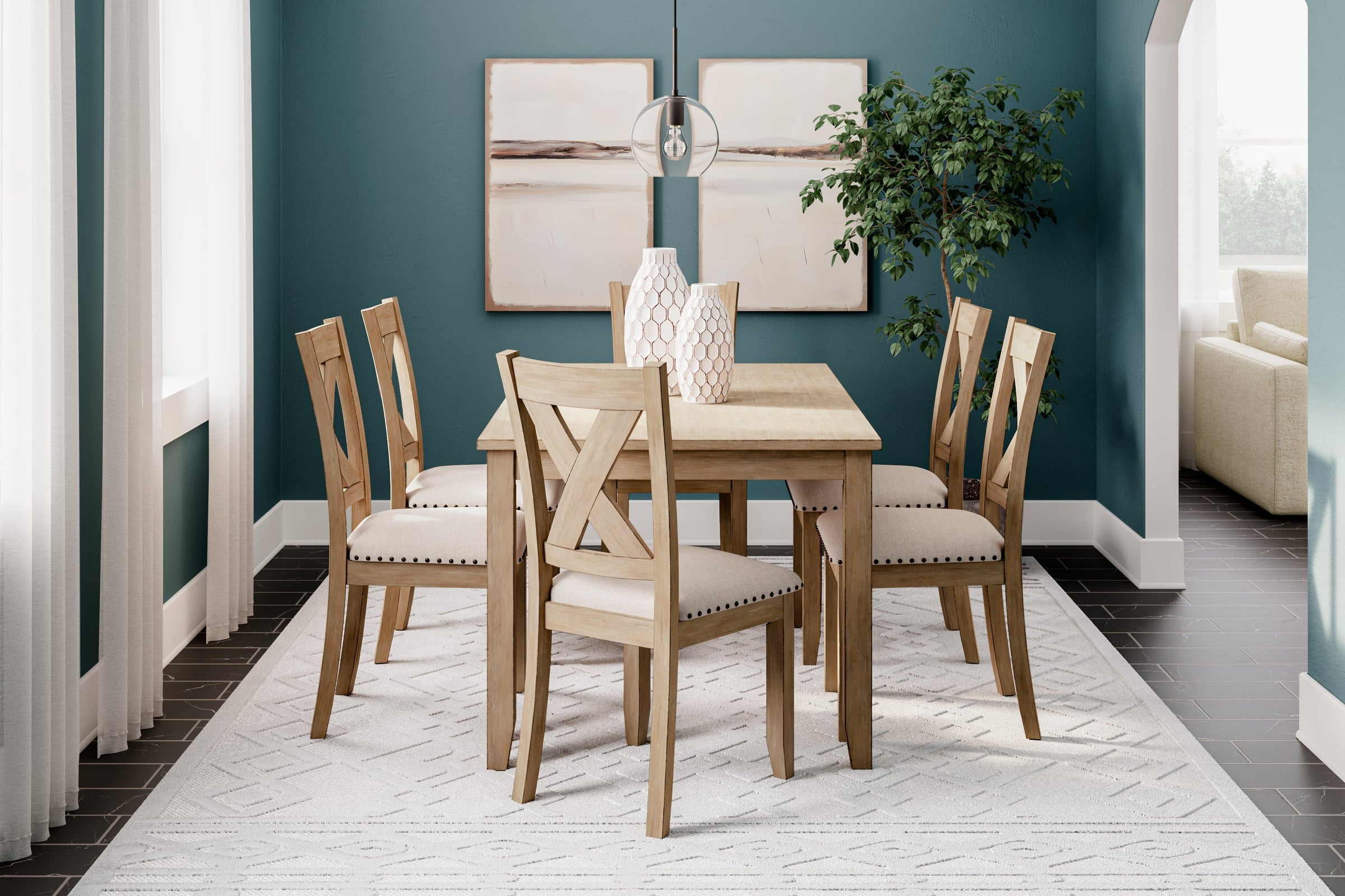 Sanbriar Dining Table and Chairs (Set of 7) - Gate Furniture