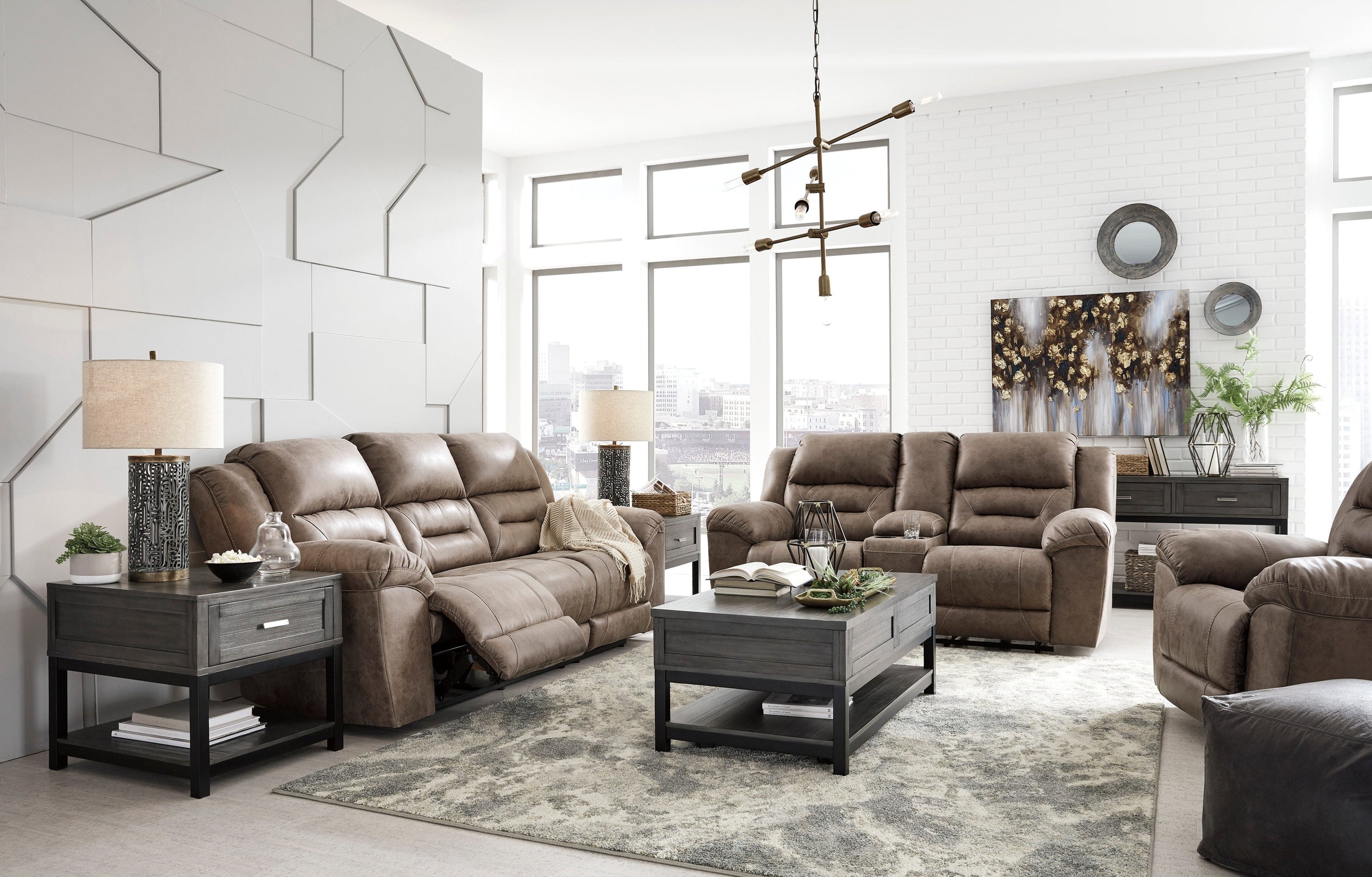 Stoneland Fossil Reclining Living Room Set - Gate Furniture